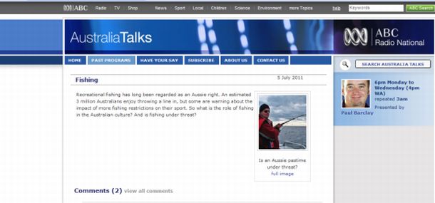 Rewind: Fisho on ABC Radio National - Fishing World Australia